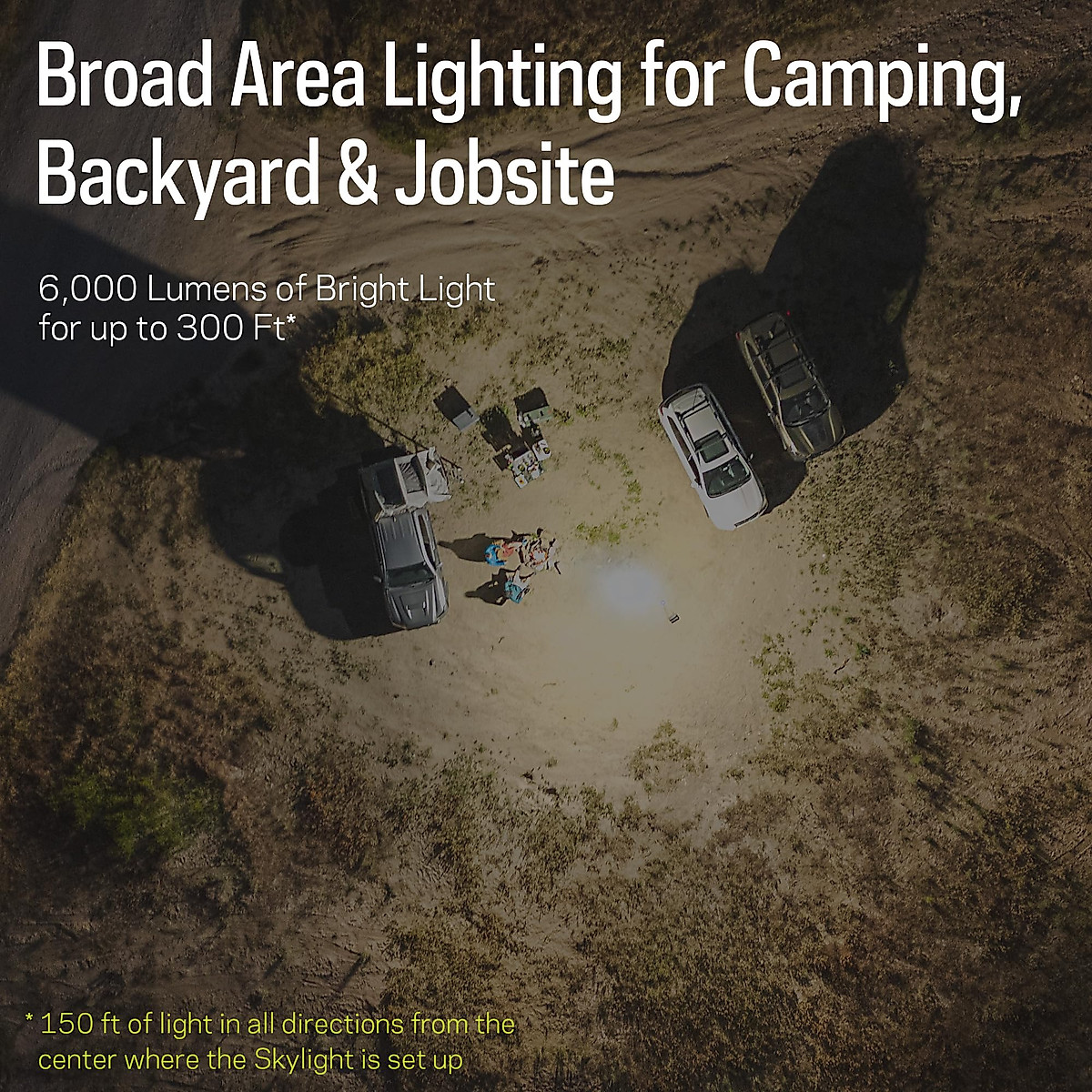 Goal Zero Skylight – 6000-Lumen Portable LED Light Provides 300’ of Lighting, Adjustable 4’-12’ Height – Compatible with Yeti Power Stations, Use for Camping, Tailgating, Outdoor, Work & Jobsite