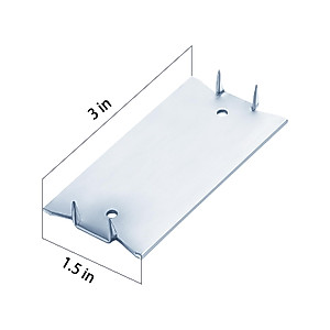 Wensilon(30 pcs) Zinc 1.5X3 Inch 16-Gauge Anti-Nail Protection Plate Shield, Nail Plate for Wood Studs, Steel Cable Wire Protector Plate with Sharp Pointed Prongs for Protection Plumbing and Wiring