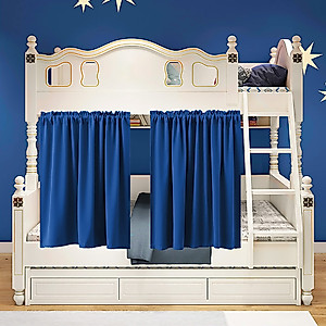 KOUFALL Loft Bed Curtains for Junior Boy Royal Blue TV Reflection Gaming Room Short Small Blackout Blinds Shades Bunk Bed Curtains for Boys Room Decor Width 34 X 30 Inch Length