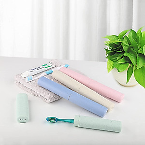 Travel Toothbrush Case Pack of 4, RIEYOOA Toothbrush Cover, Travel Toothbrush Holder for Travel/Camping/School, Portable and Breathable