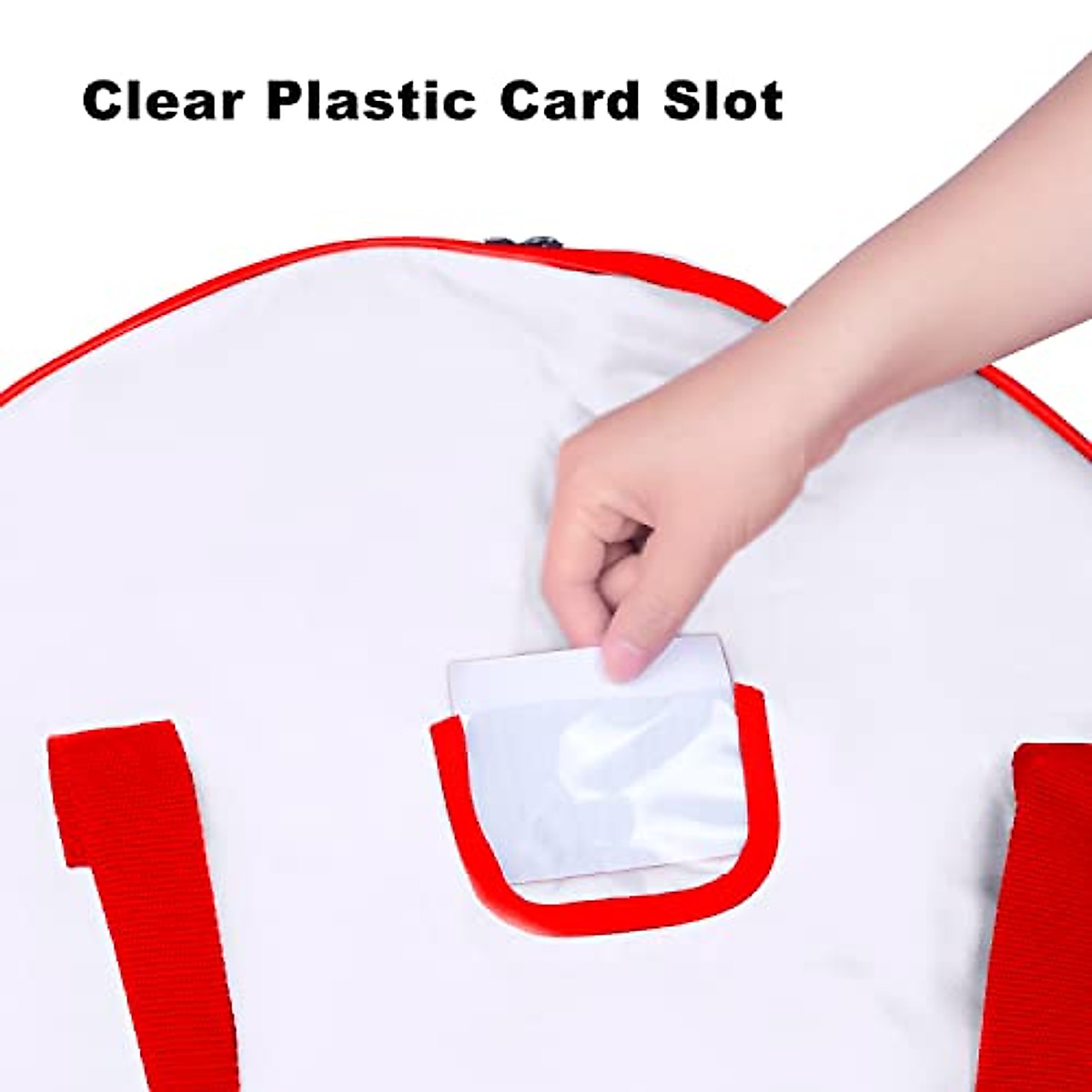 TQS 30" Christmas Garland Ornaments Wreath Storage Bag - Christmas Large Wreath Storage Container - Reinforced Wide Heavy Duty Handle and Double Sleek Zipper -Protect Your Party Decorations - White