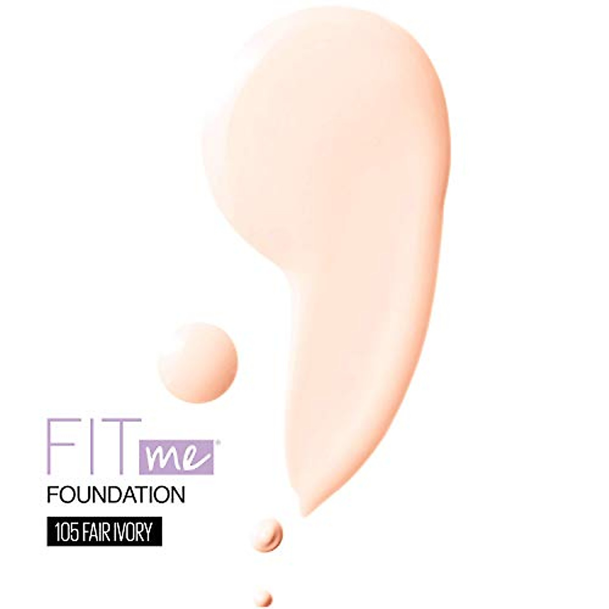 Maybelline Fit Me Dewy + Smooth Foundation Makeup, Fair Ivory, 1 Count