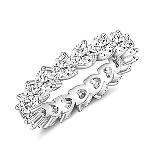 SHINYSO Wedding Band for Women Infinity Heart-Shaped Cubic Zirconia Ring Engagement Stacking Promise Rings for Her Silver Size 6