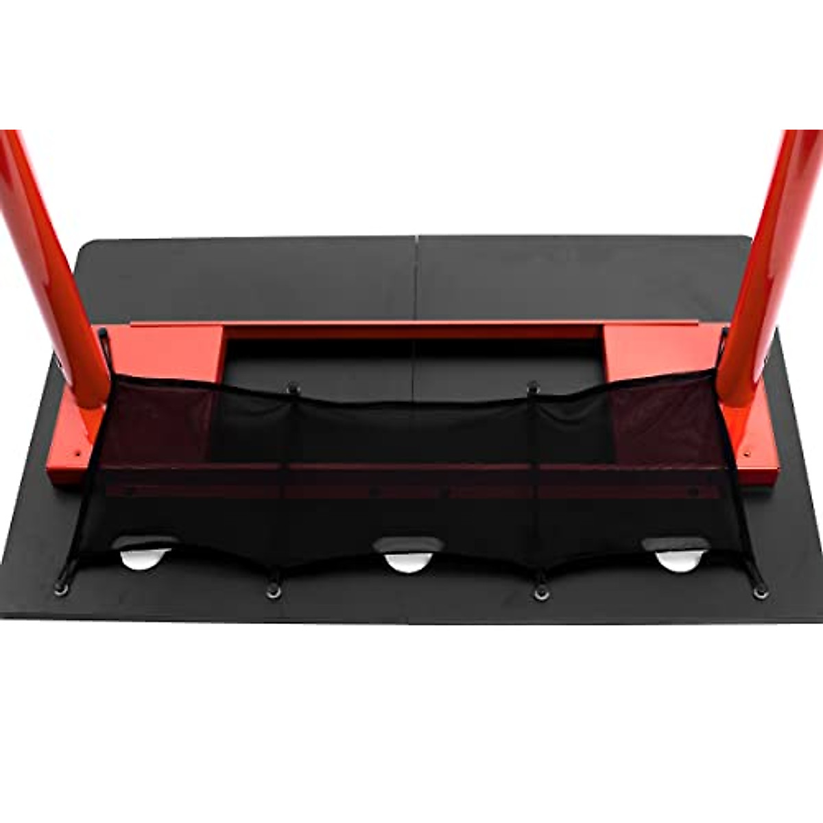 Arozzi Arena Leggero Gaming and Office Desk with Full Surface Water Resistant Desk Mat Custom Monitor Mount Cable Management Cut Outs Under The Desk Cable Management Netting - Red