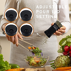 Farmhouse Salt and Pepper Shakers with Adjustable Pour Holes, Refillable Salt Shaker by Aelga, Ideal for Black Pepper, Sea Salts and Kosher