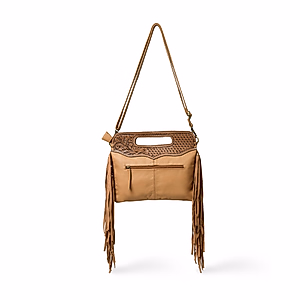 Western Suede Fringe Hair-On Crossbody Bag Women Natural Leather Hand Bag With Adjustable Strap | Leather Handbag | Purse | Side Sling Bag