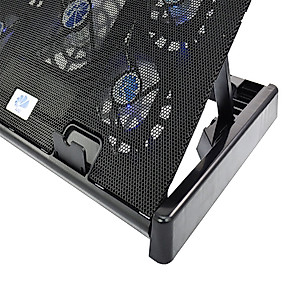AABCOOLING NC81 - Laptop Cooling Tray with 5 Fans and Blue Backlight, Laptop Fan Cooler, Laptop Lap Fan, Gaming Laptop Cooling, Laptop Knee Stand