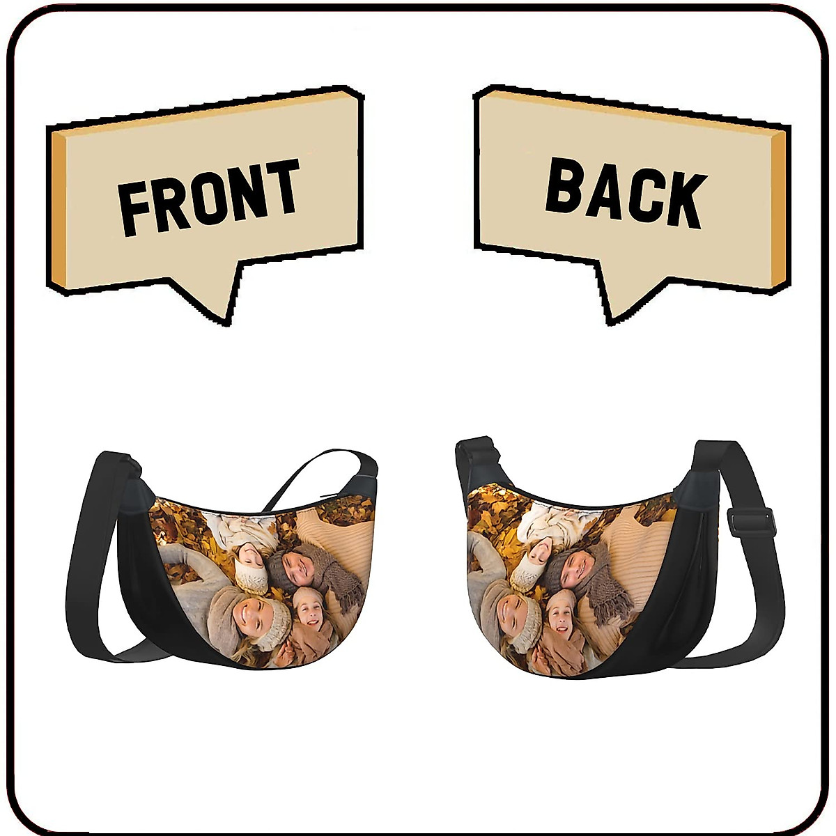 Custom Crossbody Bags for Women/Men, Personalized Anti-Theft Shoulder Bag Purse for Carrying All Phones personalized Valentine's Day Gifts