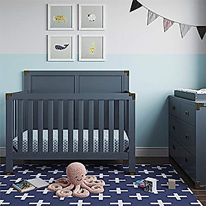 Baby Relax Miles 5-in-1 Convertible Crib, Graphite Blue