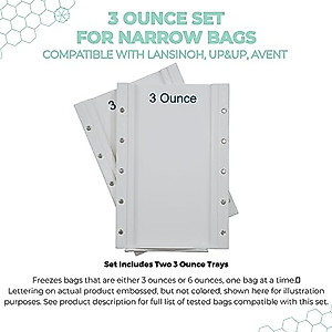 Magnetic Freeze Flat Trays for Breastmilk - Breastpump Accessory to Freeze Breast Milk Storage Bags Flat - (for Lansinoh, Up&Up, and Avent, 3oz Tray Set (3 or 6oz))