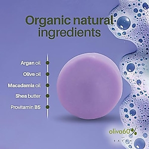 Conditioner & Detangler Bar Lavender Oil for Curly Hair | Extra Moisturizing | Frizz Control for Damaged | Olive, Argan & Macadamia Oil | Sulfate & Paraben Free | Vegan | 1.94 oz | OLIVA 60