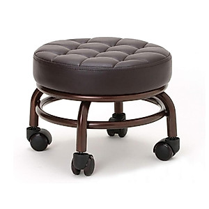 Elitzia Pedicure Foot Stool Beauty Salon SPA Foot Bath Footstool Two Colors Optional Thick Support Seat Quality Wheels ET28499 Brown Colour