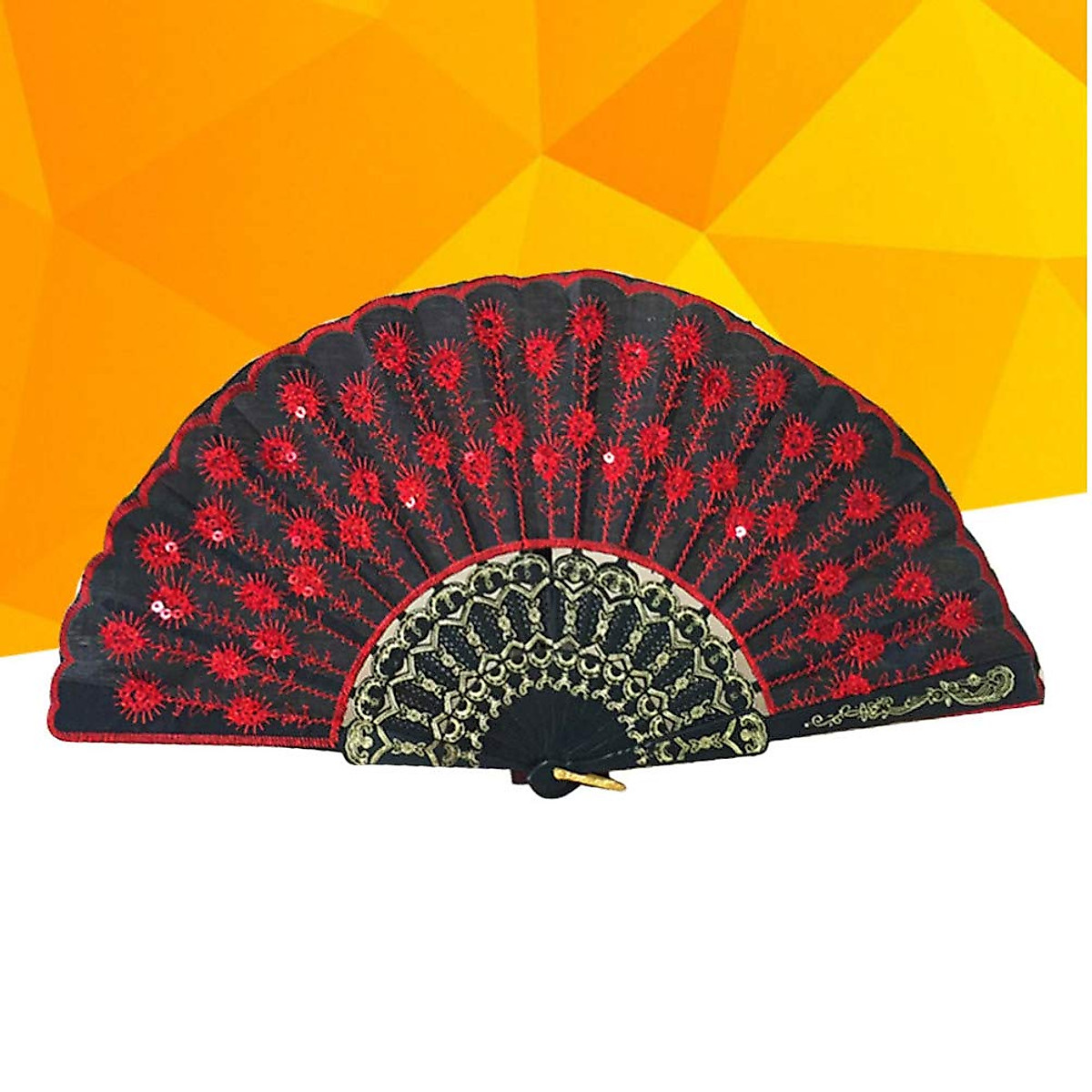 VOSAREA 3pcs plastic fan ventiladores portatiles red fan Portable fan Handmade fan Summer fan collapsible fan folding fan hand fans for women dancing fans sequin fan manual Spain Miss