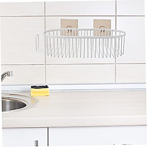 Alipis 1pc Storage Rack Hanging Shelves for Wall Towel Rack with Shelf Wall Mounted Shelves Wall Storage Rack Multi-Function Storage Shelf Punch-Free Kitchen Rack Bathroom Storage Rack