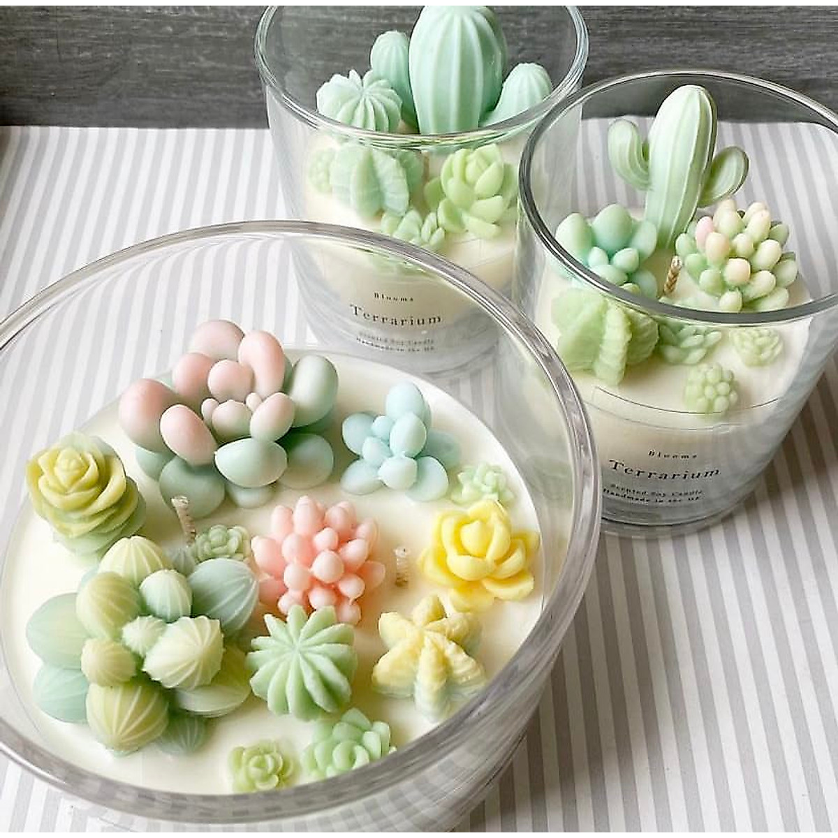 Navani 9 Pack Succulent Silicone Mold,Flower Resin Mold,Silicone Candle Molds.3D Cacti Candle Mold Silicone for Scented Candles Soaps Making, Wax, Resin Casting,Soap Cake Dessert Mousse Mold (A)