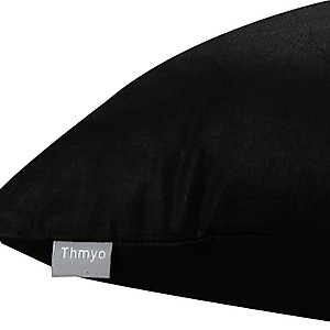 8-Pack 100% Cotton Comfortable Solid DIY Decorative Throw Pillow Case for Christmas Halloween Couch Sofa (4-Pack White and 4-Pack Black)