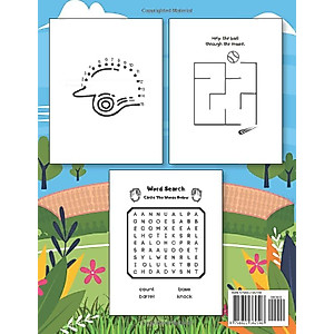 Baseball Activity Book For Kids Age 4-8: A Big Baseball Dot To Dot, Coloring, Mazes, Spot the Difference, Word Search and Count & Number Tracing ... Year Old Kids | Fun Sport Girls & Boys Gift