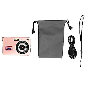 Digital Camera, Portable 4K Vlogging Camera with Builtin Fill Light for Photography (Pink)