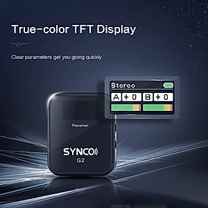 SYNCO G2-A2 Lavalier Microphone 2.4G Lapel Microfone Lavalier Mic System for Smartphone Table DSLR Camera Realtime Monitoring YouTube (G2-A2 Microphone)