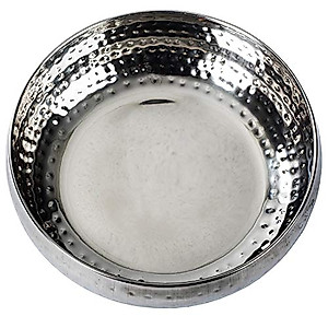 Salad Bowl and Serving Utensils - Hammered Detailing - Stainless Steel - Luxurious Serving Bowls By Colleta Home (12" Hammered Salad Bowl)