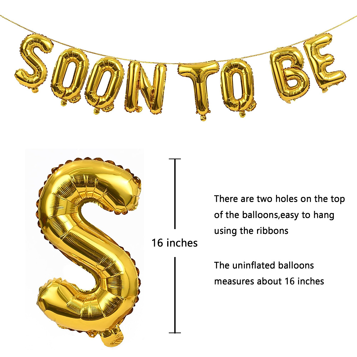 SHUNTAI Engagement Party Decorations Soon To Be Mr & Mrs Balloon Banner Heart Balloons Huge Ring Balloons Gold Wedding Rehearsal Bridal Shower Bachelorette Party Sign Decor Supplies