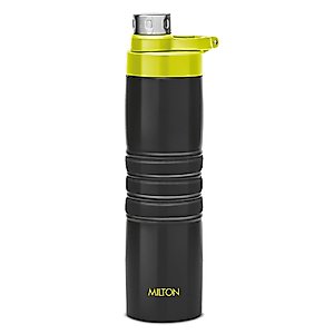 Milton Amigo 800 Vacuum Insulated Thermosteel Water Bottle/Flask | 22 oz | 660 ml |Hot & cold for longer hours | 18/8 Stainless Steel, BPA Free, Food Grade, Leak-Proof | Black