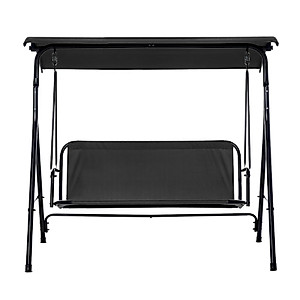 VIKKSAER Outdoor Swing Chair Cover, 2/3 Seat Bench Replacement Cover, 600D Oxford Waterproof & Thickened Swing Seat Cover for Outdoor Patio Garden Swing Chair (Black,54.3 x 19.7 x 19.7 Inch)