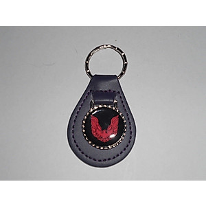 FIREBIRD OR TRANS-AM RED BIRD LOGO LEATHER KEYCHAIN - PURPLE