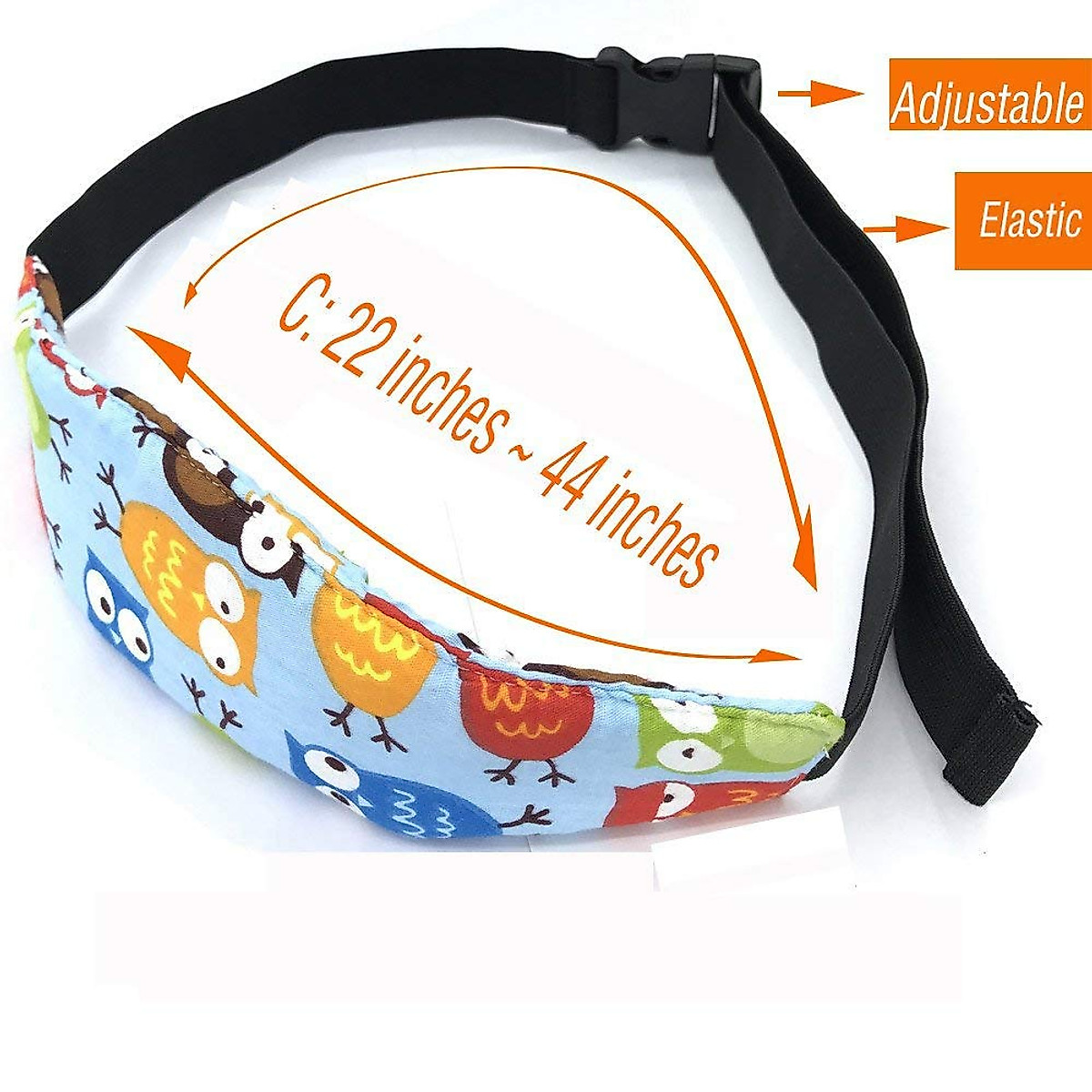 G-Tree 2 Pack Toddler Car Seat Neck Relief and Head Support, Pillow Support Head Band Easy Installation On Most Convertible Seats and Safety to Babies and Kids(Blue,Owls)