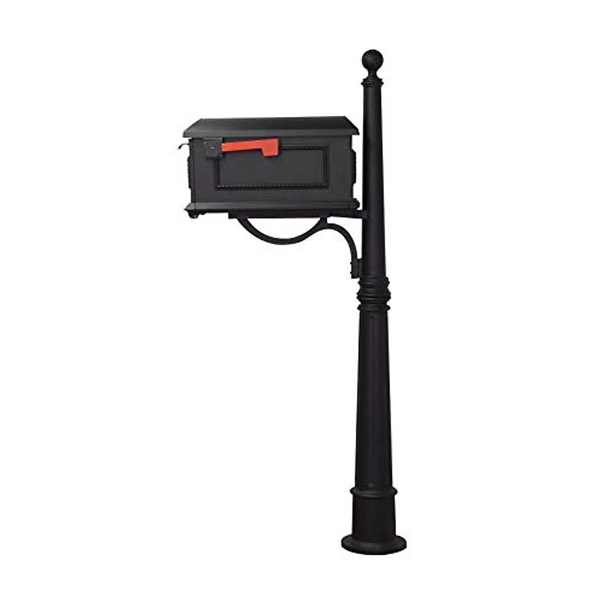 Special Lite Kingston Curbside Mailbox with Ashland Mailbox Post Unit - Black