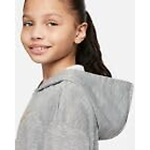 Nike Therma-FIT Big Kids' (Girls') Pullover Hoodie Black Heather (as1, alpha, s, regular, Standard, Black Heather, Small)