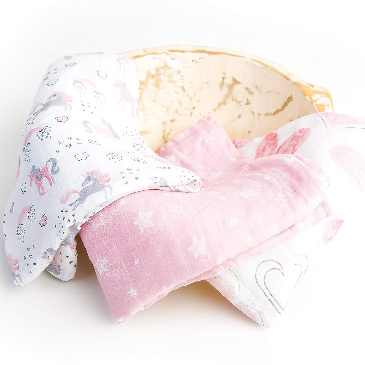 Kids N' Such Extra-Large Muslin Baby Swaddle Blanket, Mystical, 47 x 47, 3 Pack