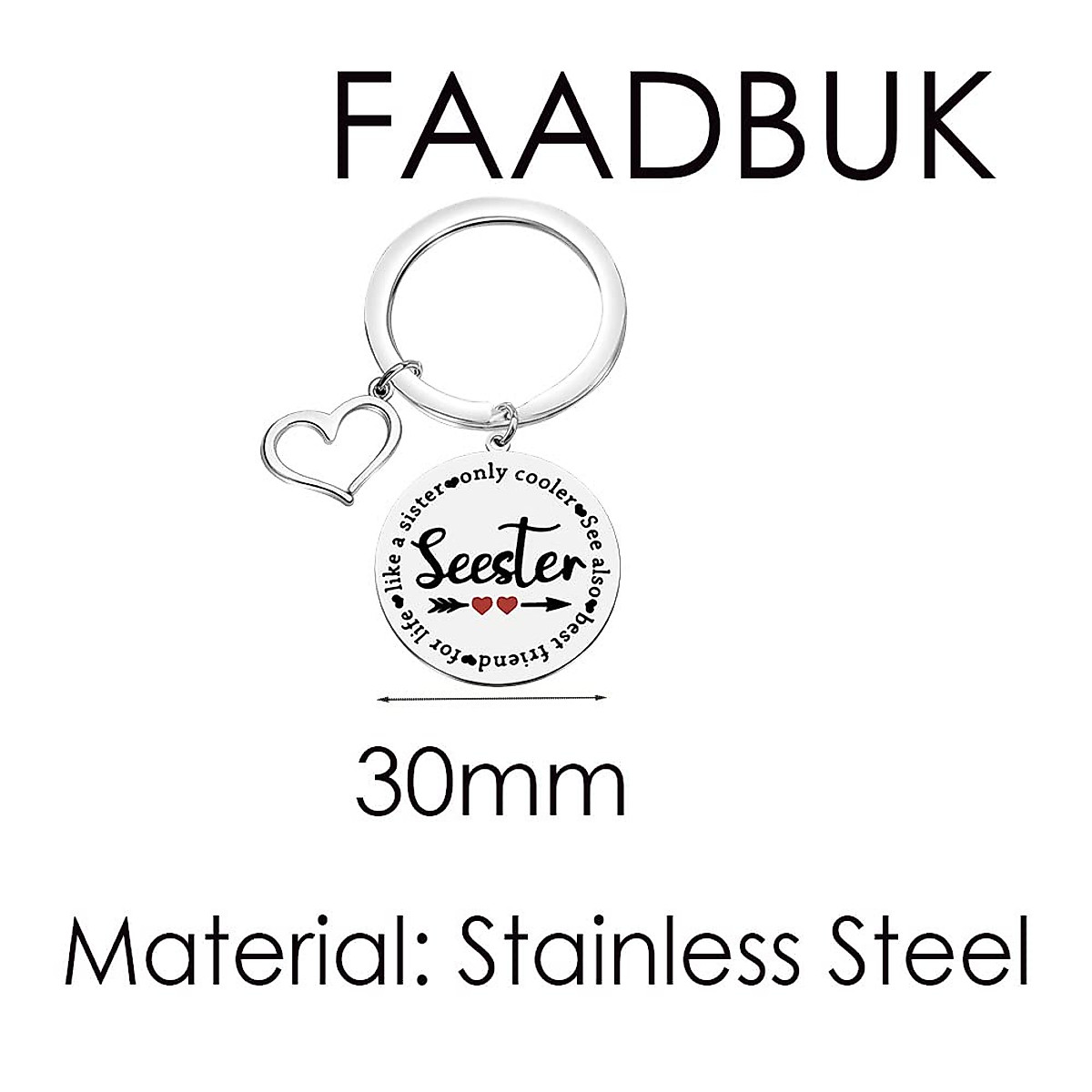 FAADBUK Seester Noun Gift Sister Gift Seester Definition keychain Step Sister Gift Big Sis Lil Sis Gift (Seester Noun)