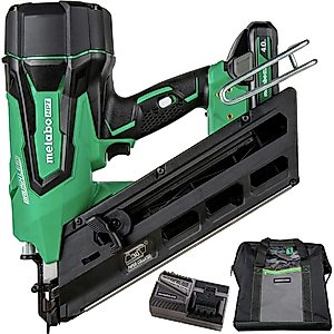 Metabo HPT Cordless 18V MultiVolt™ Framing Nailer Kit | Accepts 2-Inch to 3-1/2-Inch Clipped & Offset Round Paper Nails | 1-18V 4.0Ah Li-Ion Battery w/Fuel Gauge | Lifetime Tool Warranty | NR1890DCST