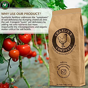 Charlie's Compost: Concentrated Organic Plant Fertilizer to Improve Garden Soil and Potting Soil in Fruit and Vegetable Garden - with Biochar (10lb)