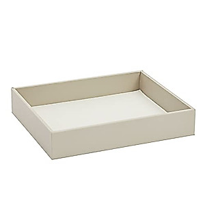 Juvale 2 Pack Faux Leather Valet Tray for Men, Velvet Catchall Organizer for Entryway, Nightstand, Keys, Wallet (Cream, 10 x 8 x 2 In)