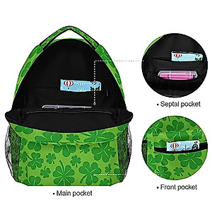 ODAWA St Patricks Day Shamrock Back Pack for School Boys School Backpack for Teens Girls