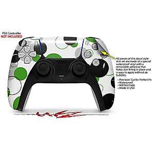 WraptorSkinz Skin Wrap compatible with Sony PS5 DualSense Controller Lots of Dots Green on White (CONTROLLER NOT INCLUDED)