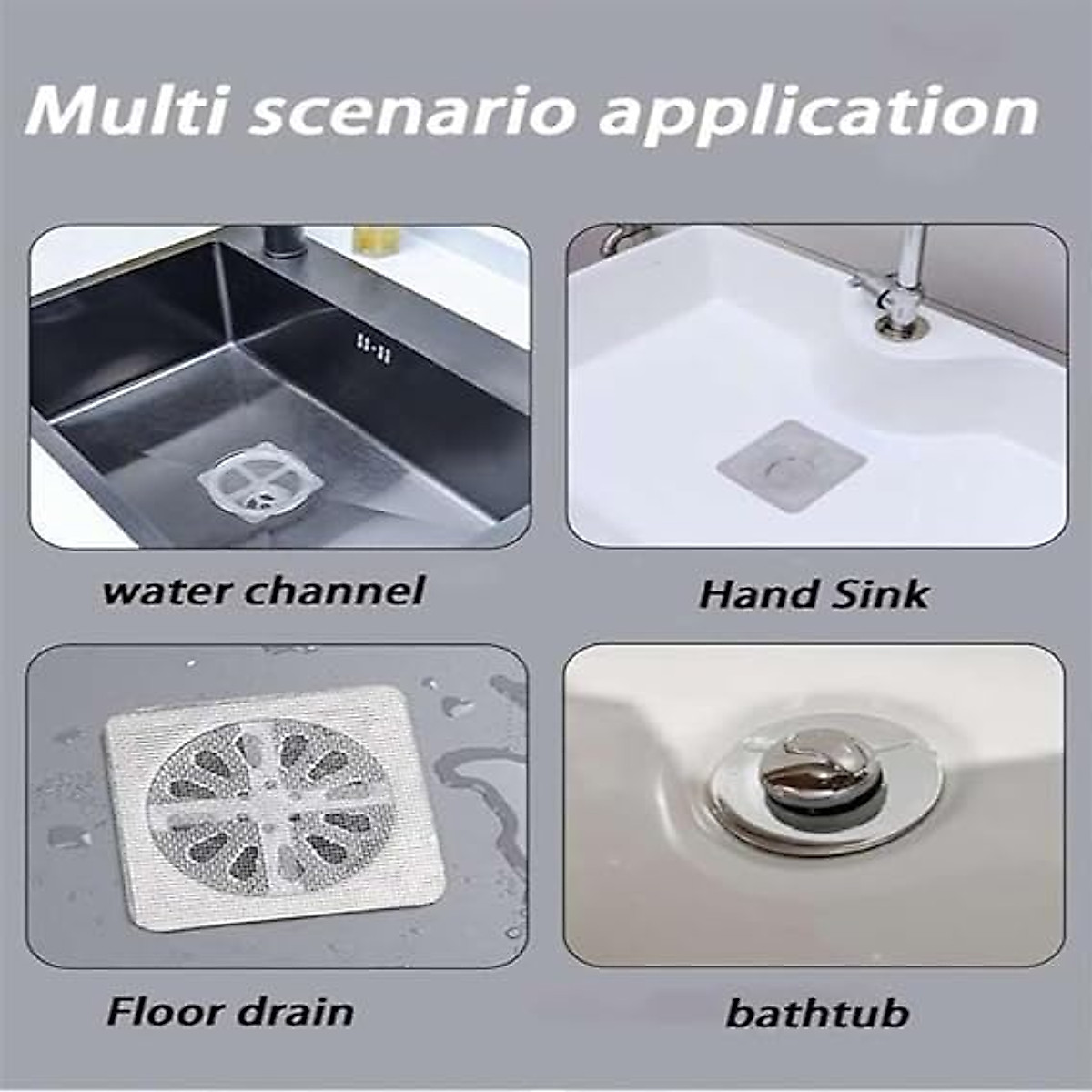 DAEEXINO (10Pcs) Disposable Shower Drain Cover Hair Catcher Shower Drain Mesh Stickers, Bathroom, Laundry, Bathtub, Kitchen Shower Drain Floor Sink Strainer Filter Mesh, Medium