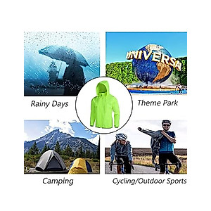 COOFANDY Mens Packable Lightweight Travel Cycling Rain Jacket Waterproof Hooded