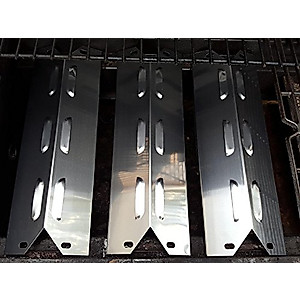 Hisencn Replacement Repair Parts Compatible with Kenmore 146.23678310, 146.23679310, 640-05057371-6, 640-05057373-6 Gas Grills Models, 3 Packs Stainless Steel Grill Burner, Heat Plates Tent Shield