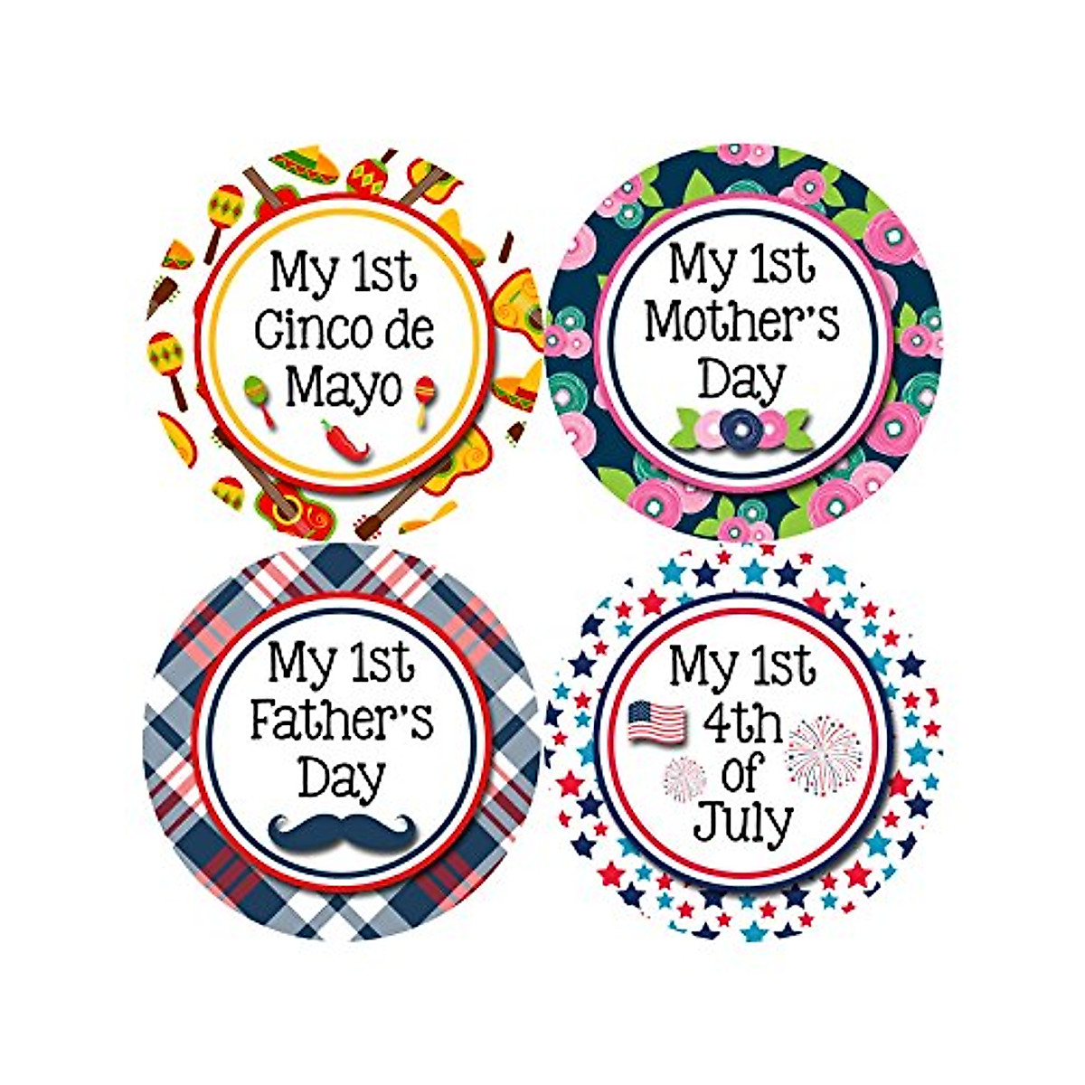 Months In Motion My First Holiday Baby Stickers Milestone Christmas, Birthday, Halloween, Easter, Thanksgiving Baby Sticker (Holiday 2)