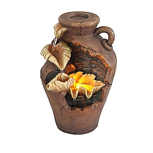 Warm Garden Tabletop Water Fountain Jar Water Fountain Brown Fountain