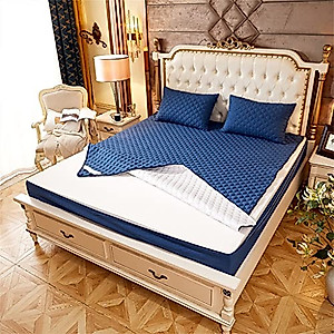 Padded Quilted Mattress Cover with Zip Mattress Cover Soft King Quilted Bed Quilted Sheet ( Color : D , Size : 160x200x15cm )