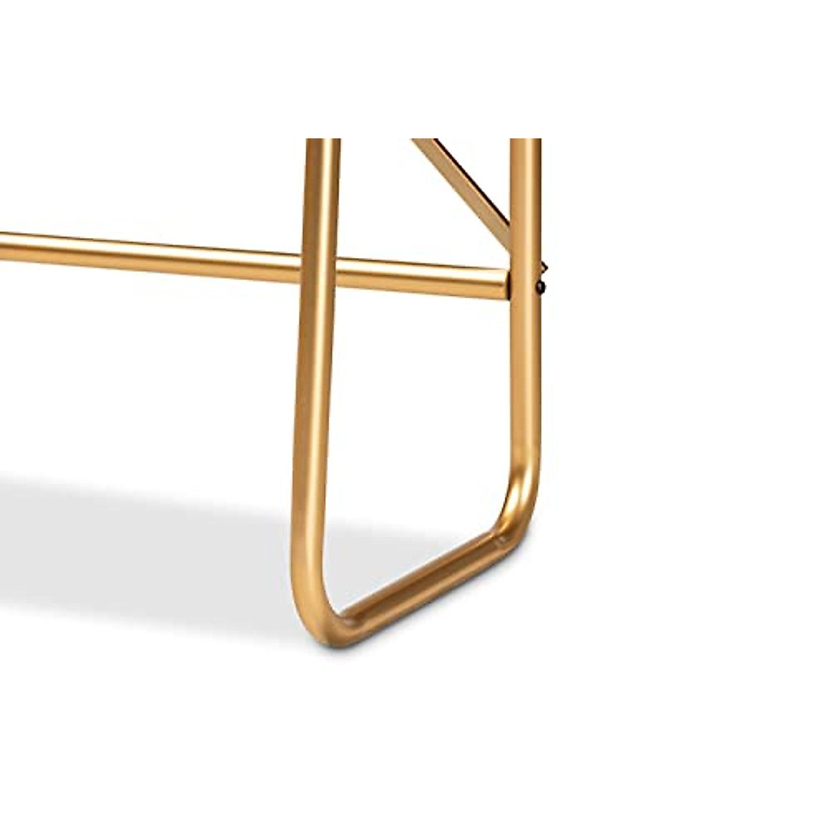 Baxton Studio Merida Gold Finished and Brown Finished 2-Tier Twin Size Shelf