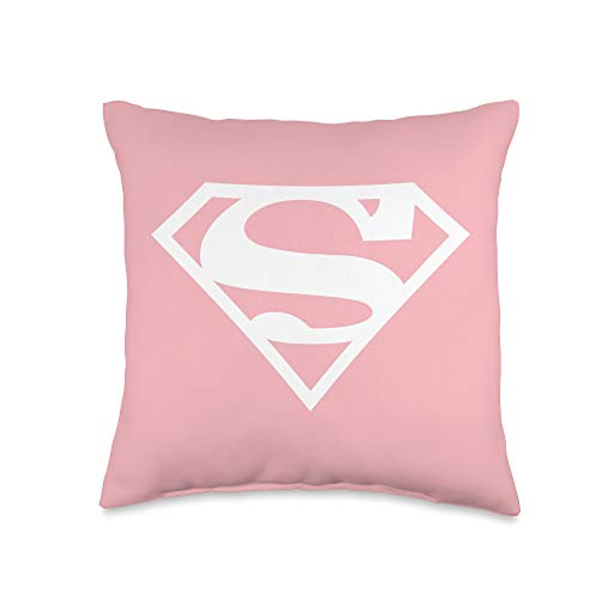 Supergirl White & Pink Shield Throw Pillow, 16x16, Multicolor