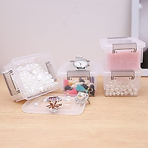 Citylife 20 Packs 0.18 QT Plastic Bead Organizers & 6 Packs 3.2 QT Small Storage Bins with Lids Storage Containers for Organizing Stackable Clear Storage Boxes