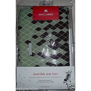 Maclaren Reversible Seat Liner Dripping Diamonds Marsh Green Coffee Brown
