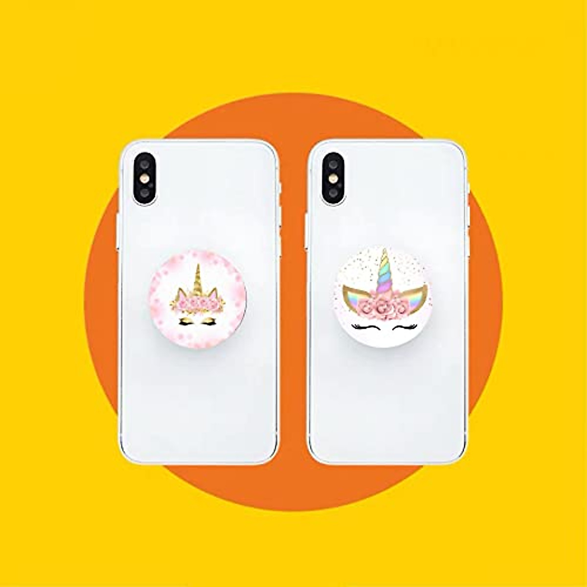 Cell Phone Stand Finger Holder - Pink Rose Flower Gold Unicorn (3 Pack)