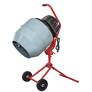 XtremepowerUS 550W Portable Electric Concrete Mixer Cement Mixing Barrow Machine Mixing Mortar Handle with Wheel (4.6 cu/ft.)